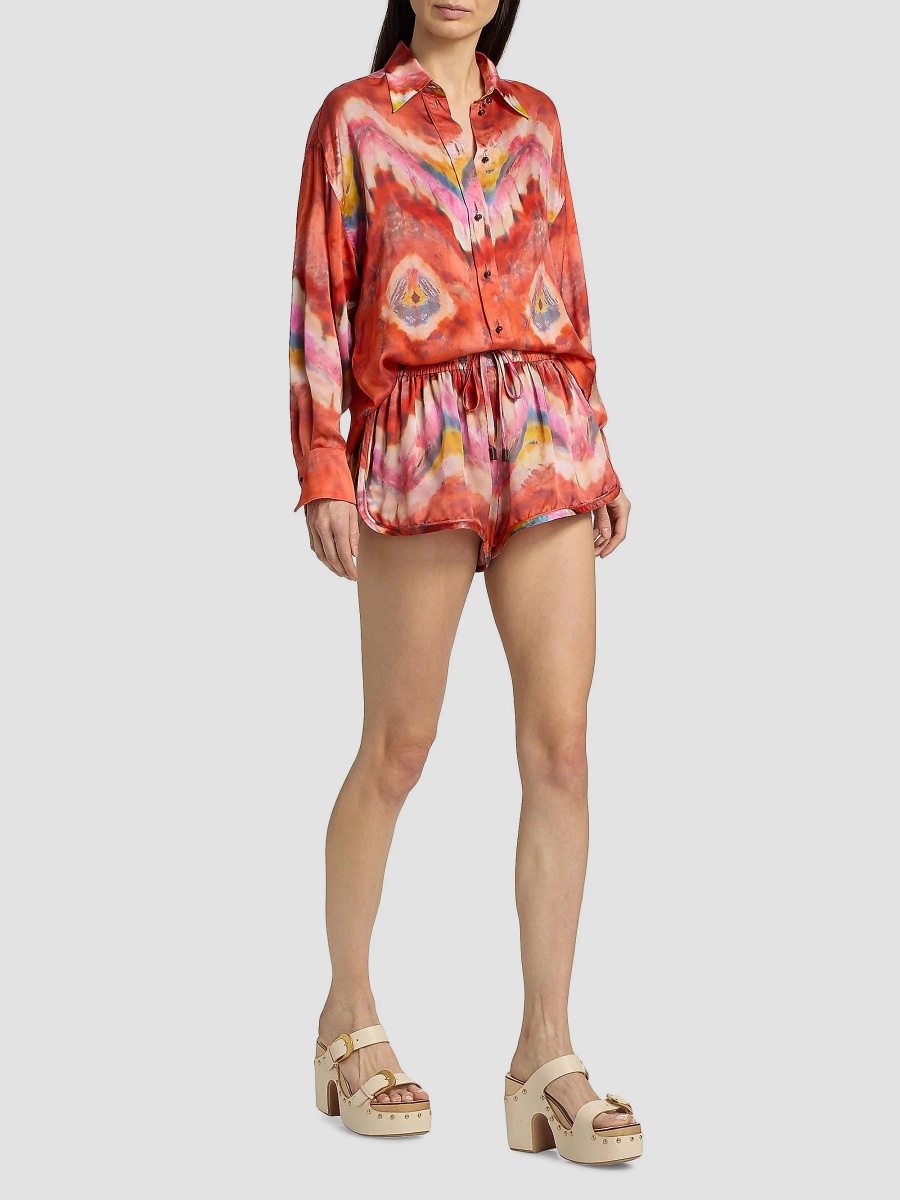 ZIMMERMANN alchemy printed silk relaxed-fit shorts